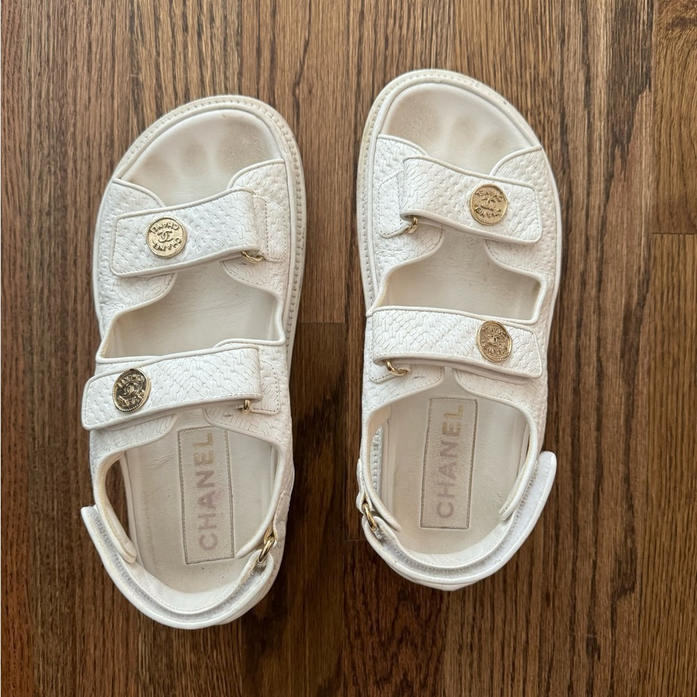 Chanel 2022 Interlocking Cc Slingback Sandals - Gem